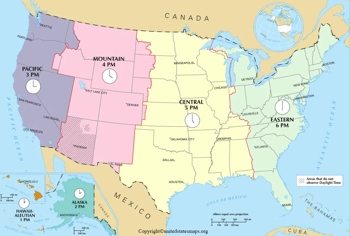 US Time Zone Map 2026 All States, Cities & DST