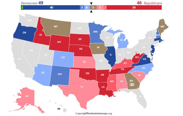 US Senate Map | Printable Senate Map of US