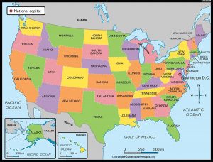 US Political Map | Political Map of USA Printable in PDF