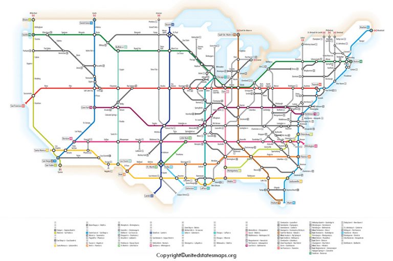 US Interstate Map | Interstate Map of America in PDF
