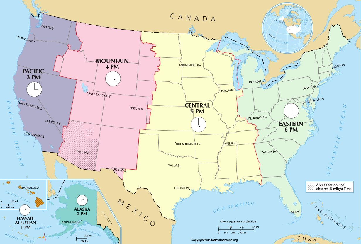 America Time Zone Map | Time Zone Map of America