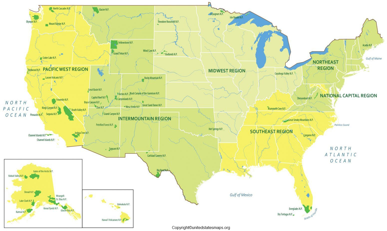 Map of US National Park | US National Park Map