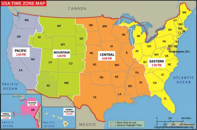 America Time Zone Map | Time Zone Map of America