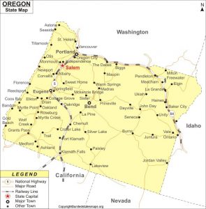 Labeled Oregon Map with Capital & Cities in Pdf