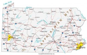 Labeled Pennsylvania Map With Capital and Cities in Pdf