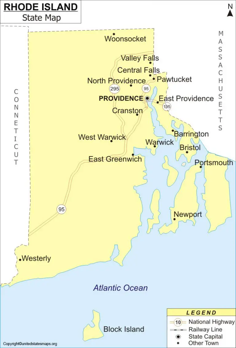 Labeled Rhode Island Map With Capitals And Cities in Pdf