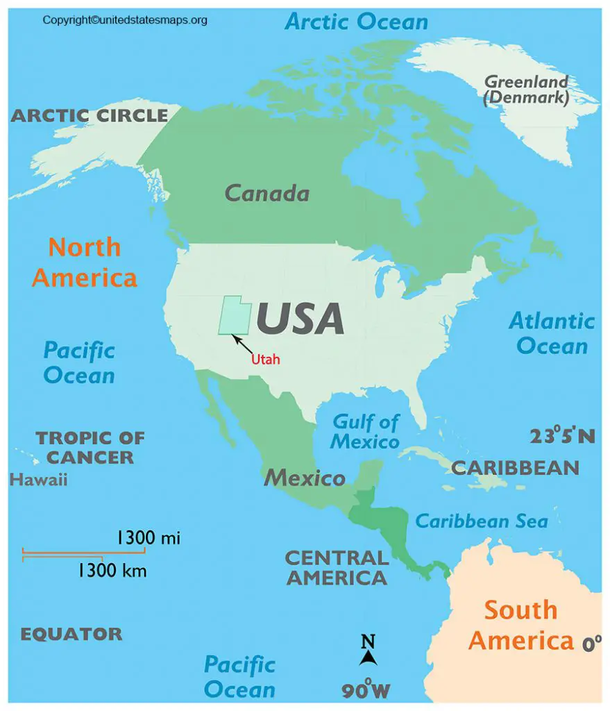 Labeled Utah Map With Capital And Cities in Pdf