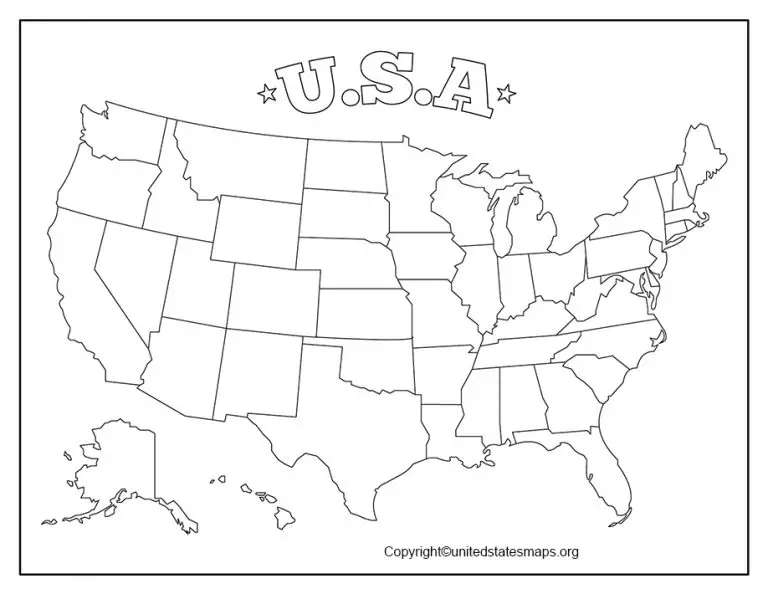 US Coloring Map | United States Coloring Map [USA]