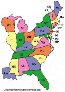 Eastern US Map | Map of Eastern USA with Cities