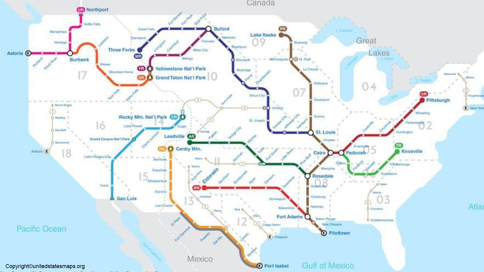 US River Map [Rivers of US on Map] | Map of the USA Rivers