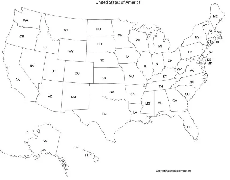 Printable US Map | Printable Map of United States of America