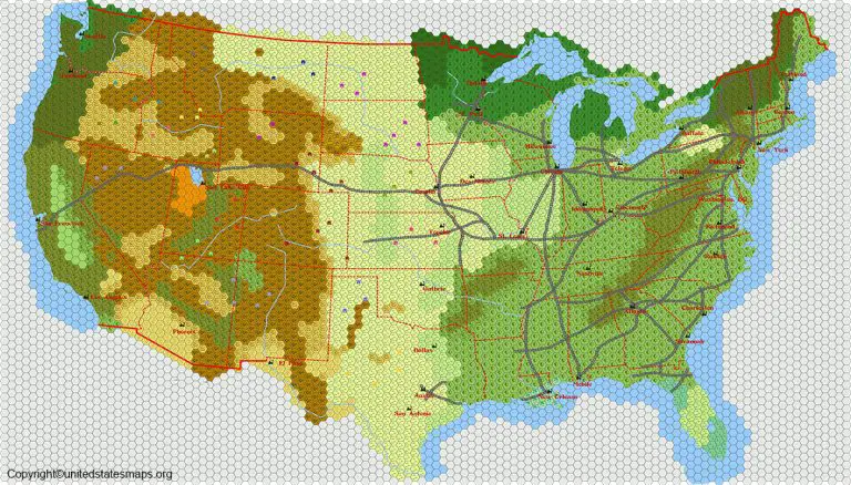 US Railroad Map 1870 | United States Railroad Map 1870