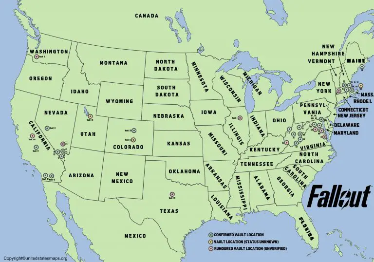 Fallout US Map | United States Fallout Map