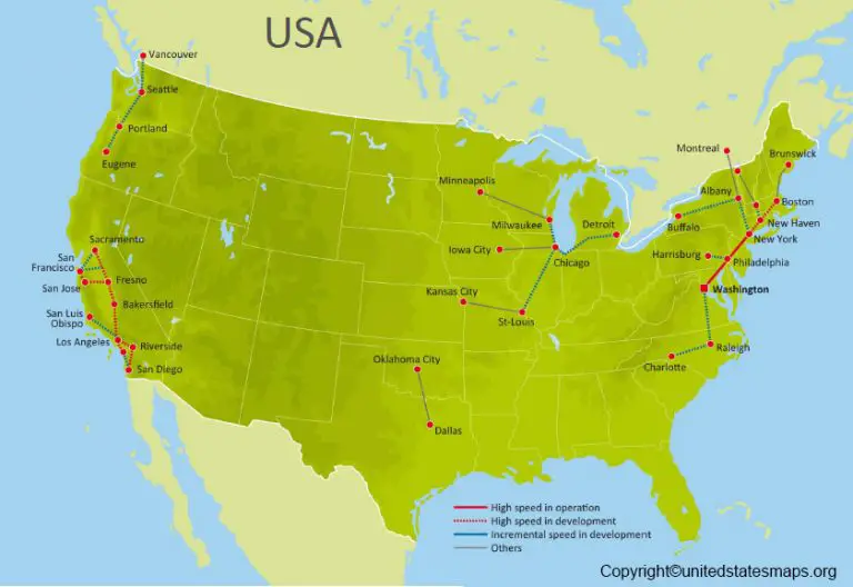 US High Speed Rail Map | High Speed Rail Map of USA
