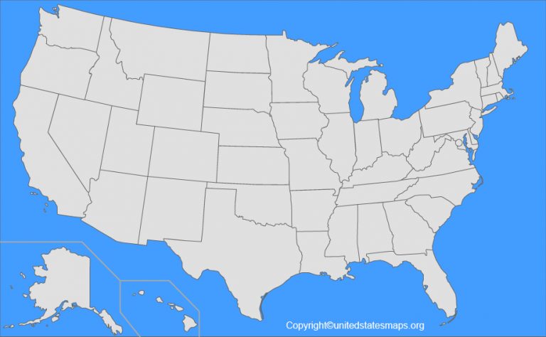 US Map Without Names OR Labels [Free Printable Pdf]