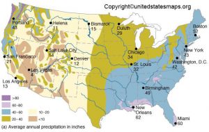 US Precipitation Map [US Annual Precipitation Map] in Pdf
