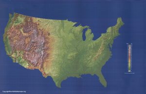 US Elevation Map | Elevation Map of USA with Key