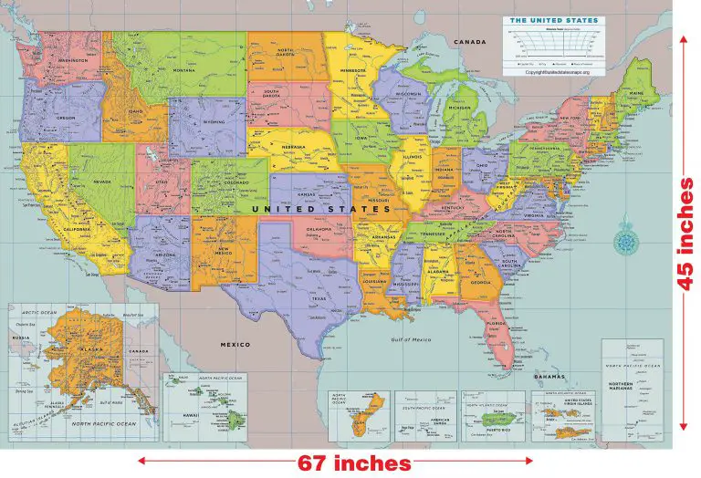 Large US Map | Large United States Map Poster