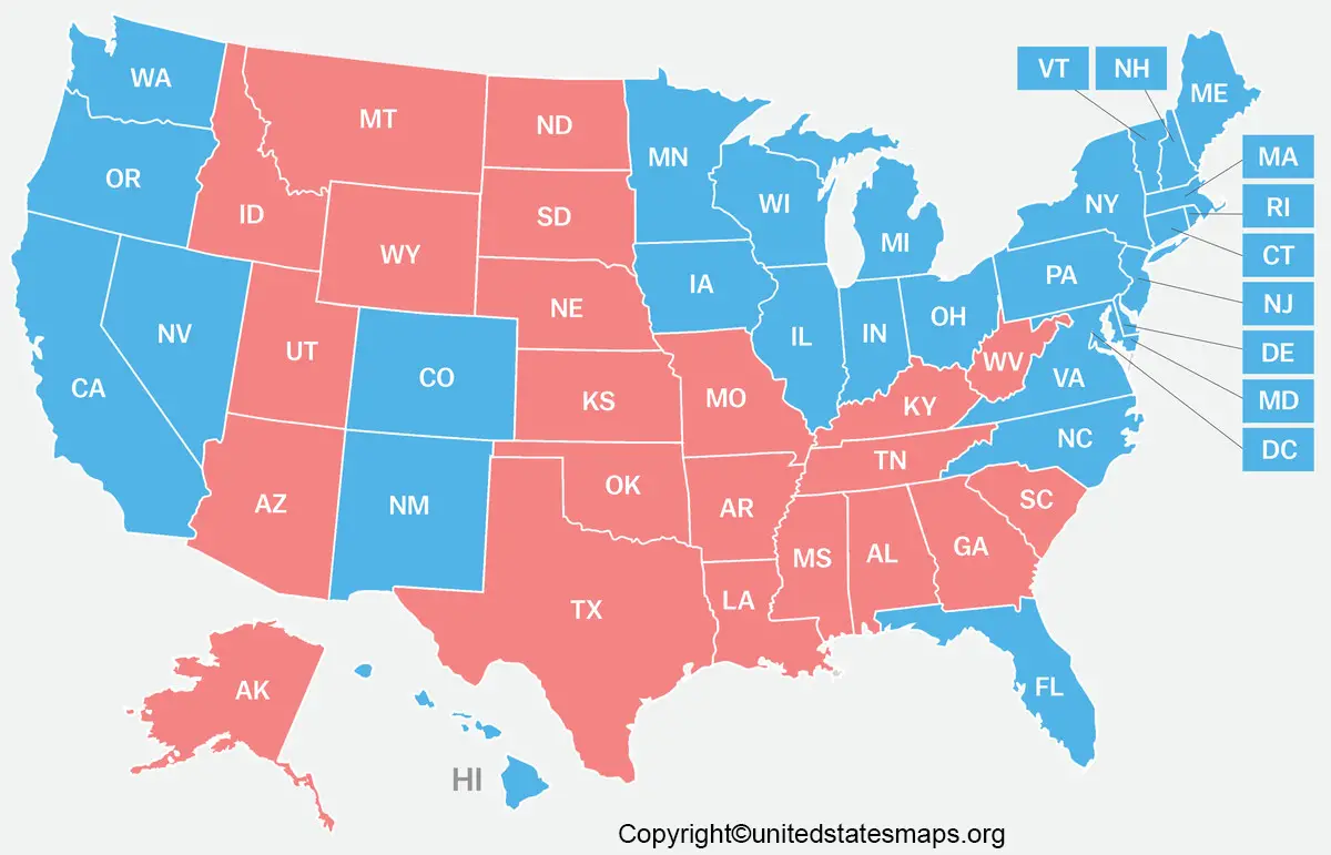 US Presidential Map | Presidential map of USA
