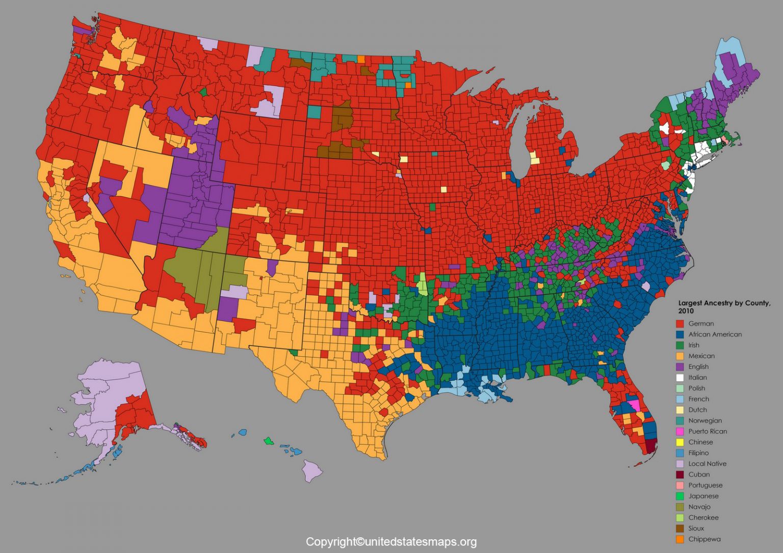 US Ancestry Map | United States Ancestry Map [USA]