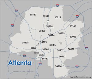Atlanta Zip Code Map | Printable Zip Code Map Of Atlanta