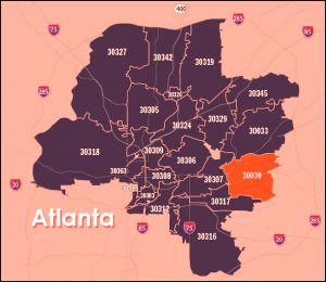 Atlanta Zip Code Map | Printable Zip Code Map Of Atlanta