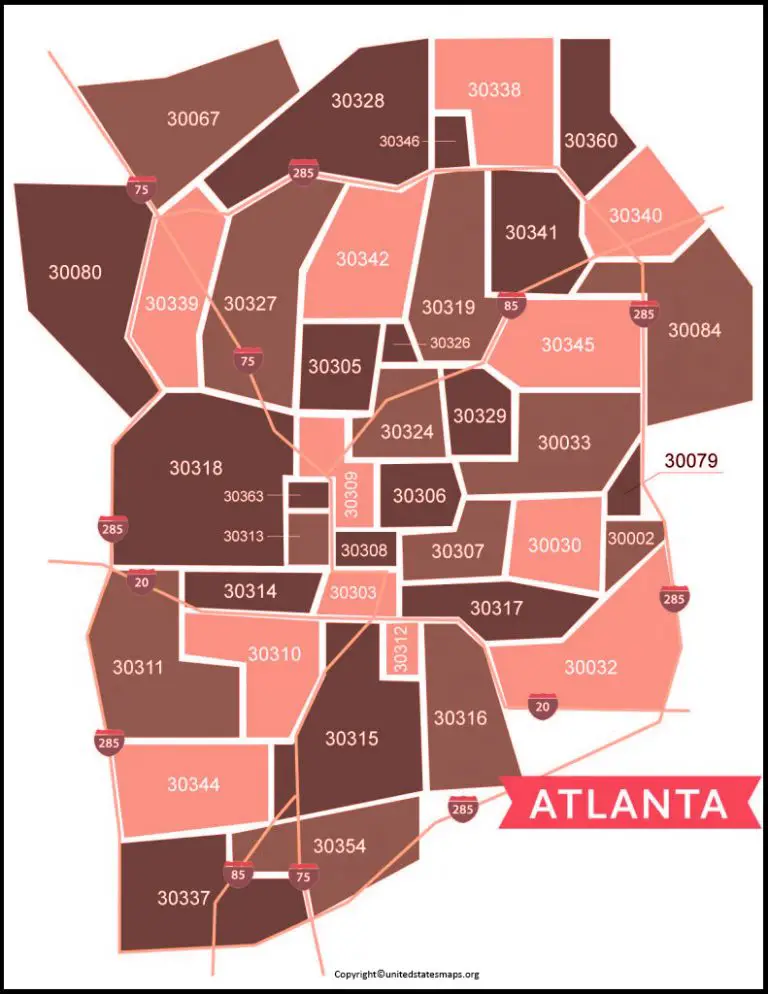 Atlanta Zip Code Map | Printable Zip Code Map Of Atlanta