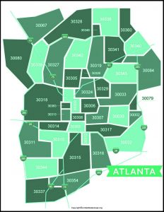 Atlanta Zip Code Map | Printable Zip Code Map Of Atlanta