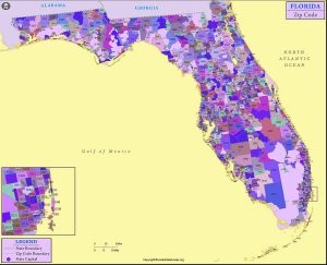 Florida Zip Code Map | Map of Zip Codes in Florida
