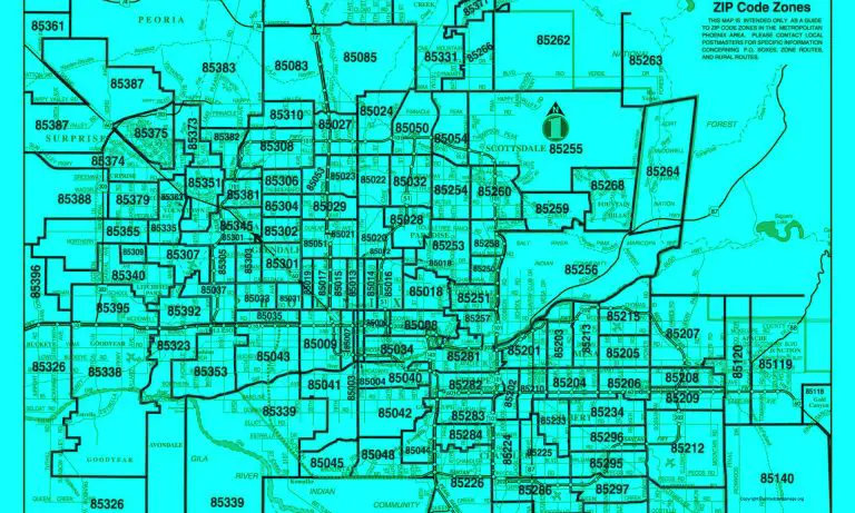 Phoenix Zip Code Map | Map of Phoenix with Zip Codes