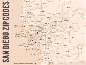 San Diego Zip Code Map | Map of Zip Codes San Diego (PDF)