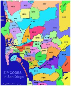 San Diego Zip Code Map | Map of Zip Codes San Diego (PDF)
