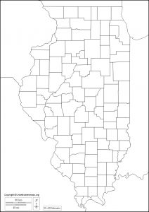 Blank Illinois Map | Printable Map Of Illinois in PDF