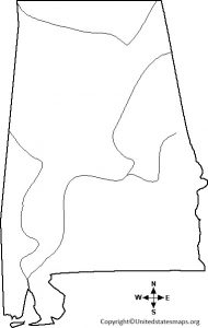 Blank Alabama Map | Printable Map Of Alabama in PDF