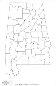 Blank Alabama Map | Printable Map Of Alabama in PDF