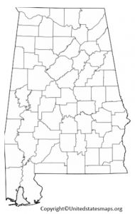 Blank Alabama Map | Printable Map Of Alabama in PDF