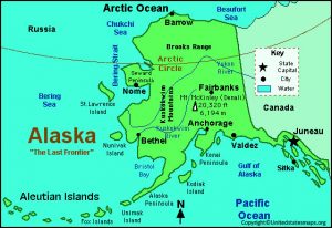 Labeled Alaska Map With Capital And Cities in Pdf