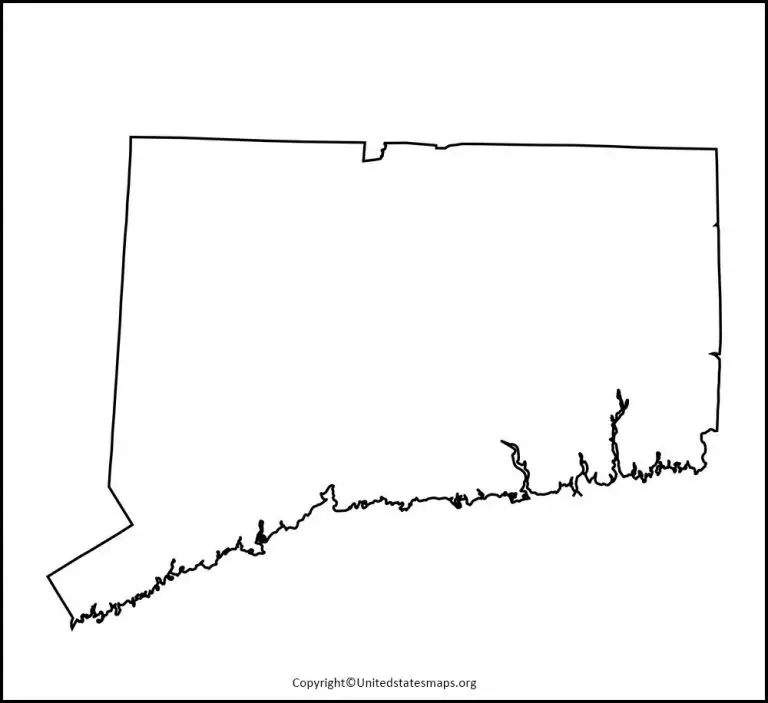 Blank Connecticut Map | Printable Map Of Connecticut in PDF