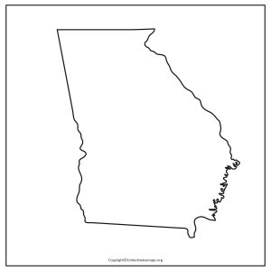 Blank Georgia Map | Printable Map Of Georgia in PDF