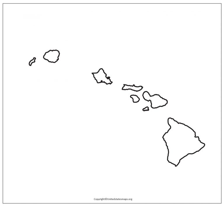 Blank Hawaii Map | Printable Map Of Hawaii in PDF
