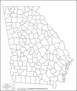 Blank Georgia Map | Printable Map Of Georgia in PDF