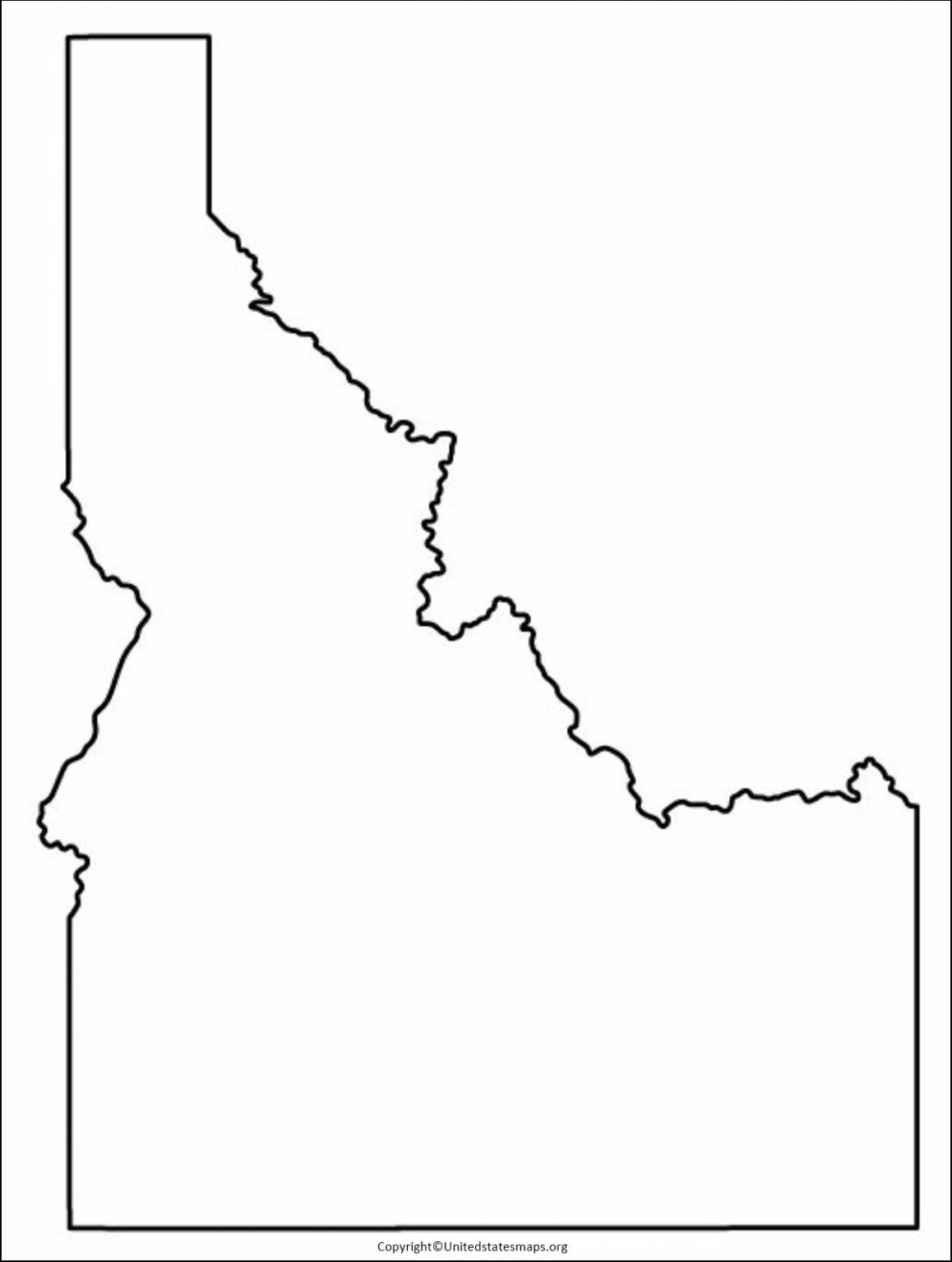 Blank Idaho Map | Printable Map of Idaho in Pdf