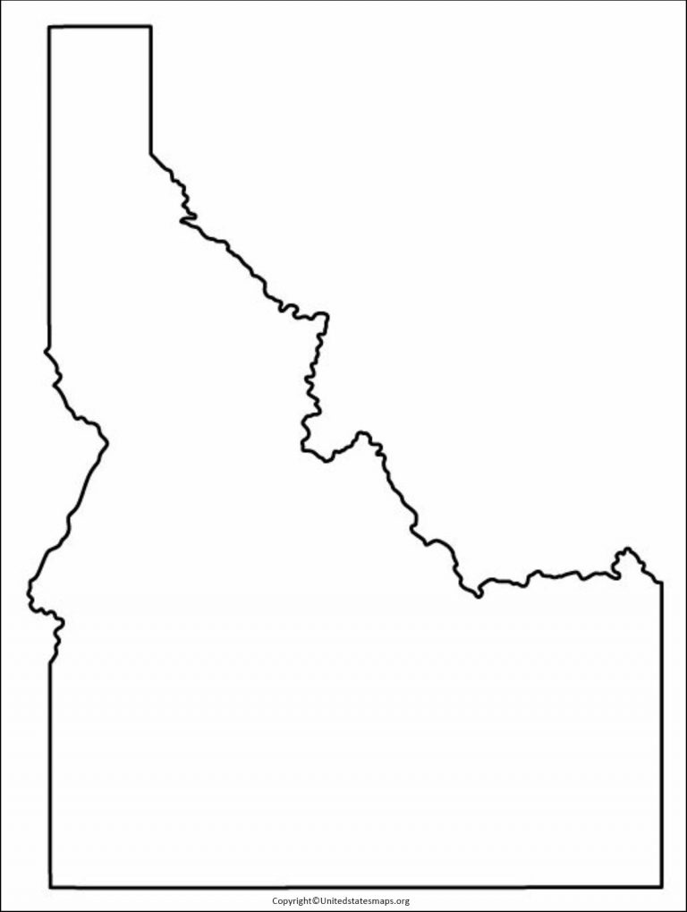 Blank Idaho Map | Printable Map of Idaho in Pdf