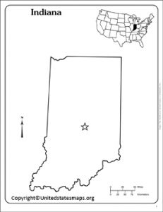 Blank Indiana Map | Printable Map Of Indiana in PDF