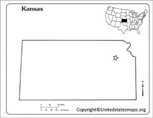 Blank Kansas Map | Printable Map of Kansas in Pdf