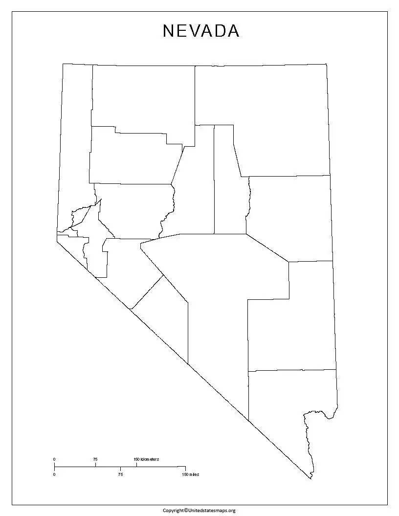 Blank Nevada Map | Printable Map Of Nevada in PDF