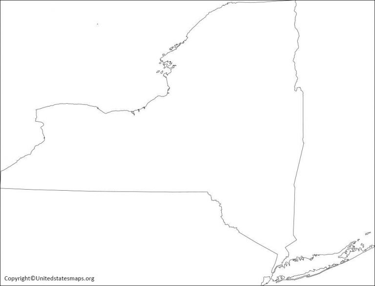 Blank New York Map | Printable Map Of New York in PDF
