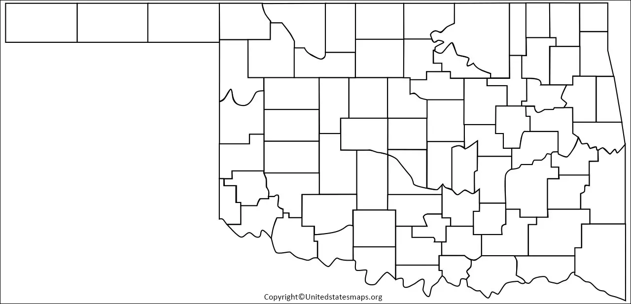 Blank Oklahoma Map | Printable Map Of Oklahoma in PDF