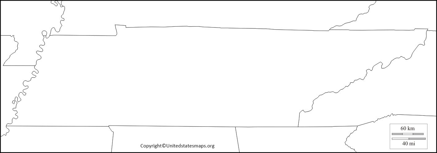 Blank Tennessee Map | Printable Map Of Tennessee in PDF