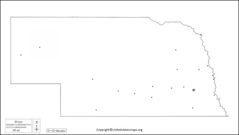 Blank Nebraska Map | Printable Map Of Nebraska in PDF